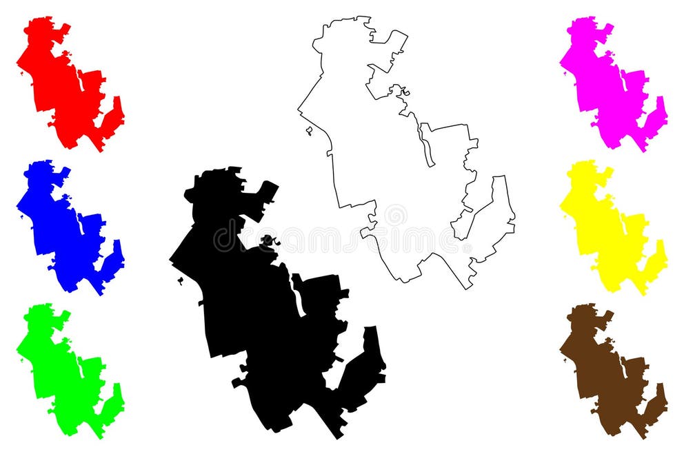 Lida City (Republic of Belarus) Map Vector Illustration, Stock Vector ...