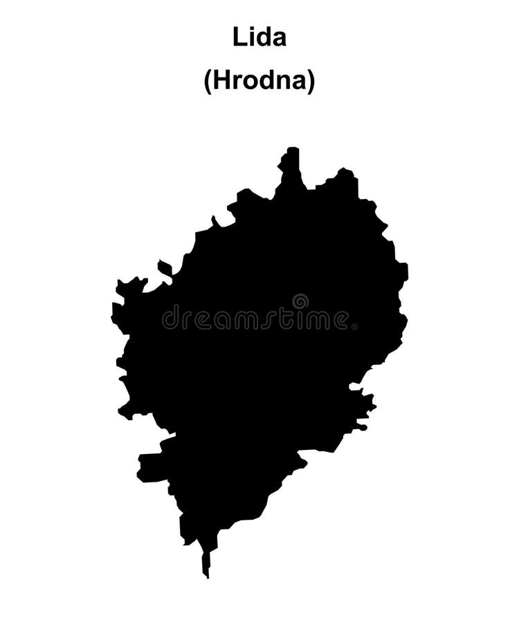 Lida outline map stock illustration. Illustration of territory - 371633755