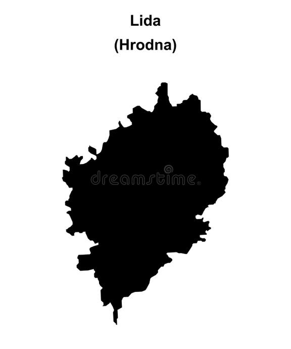 Lida outline map stock illustration. Illustration of territory - 371633755