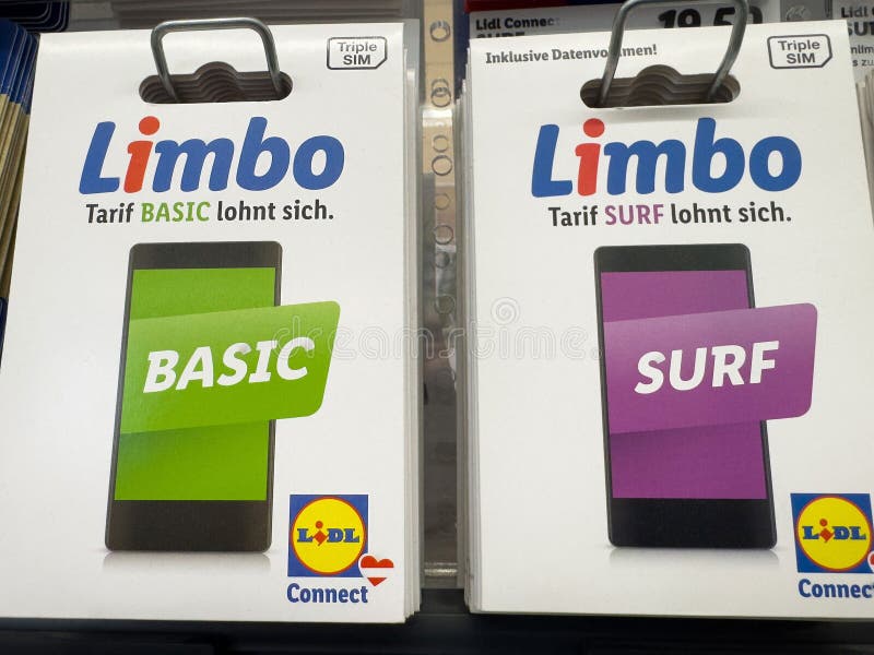 Lidl Connect Limbo Tariff Options: Basic and Surf Mobile Plans Display ...