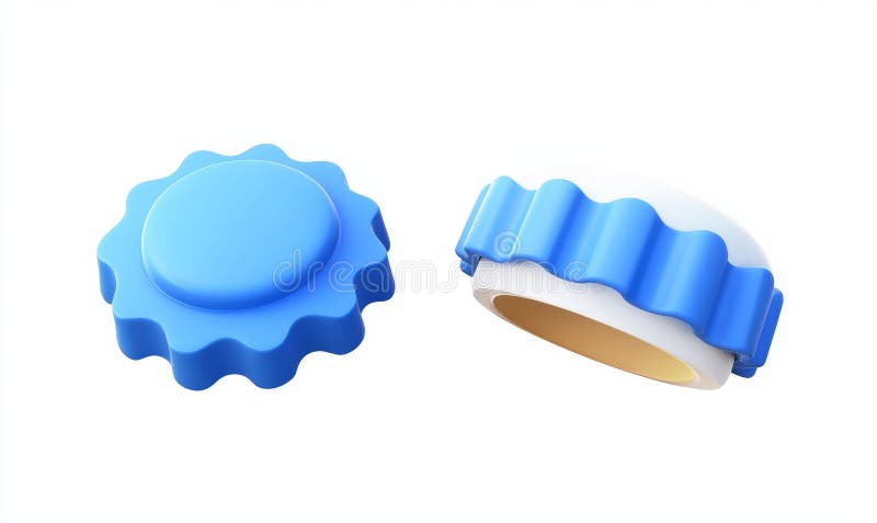 The Lids of Blue Metallic Bottle Caps are Isolated on a White ...