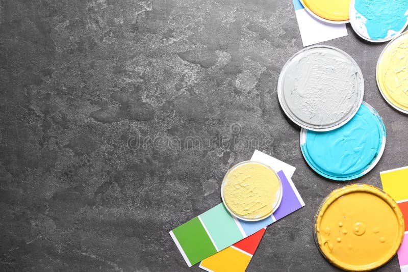 Paints Lids,brushes and and Stained Fabric on the Brazil Flag Wa Stock ...