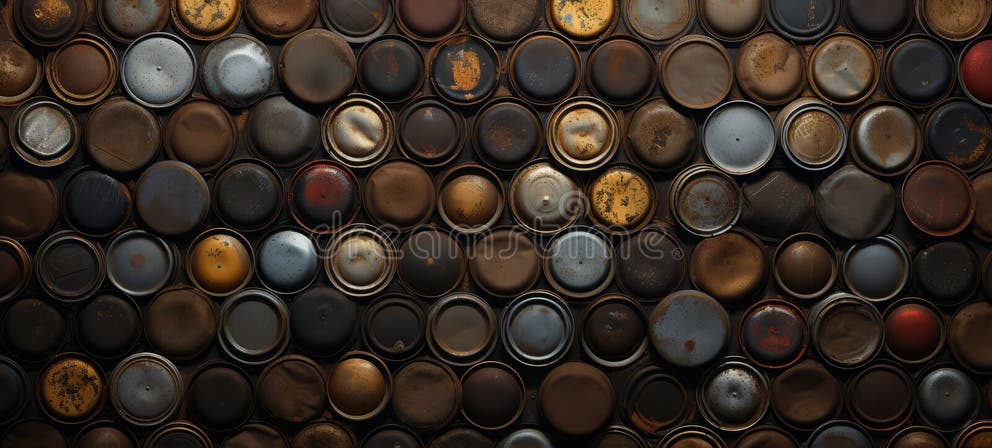 Lids from Rusty Tin Iron Cans. Tin Texture Wallpaper Background. Rusty ...