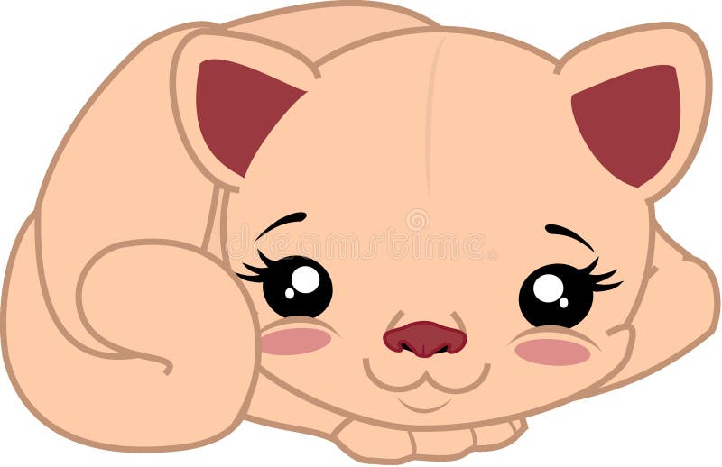 Lie cartoon cat stock vector. Illustration of kitten - 87885116