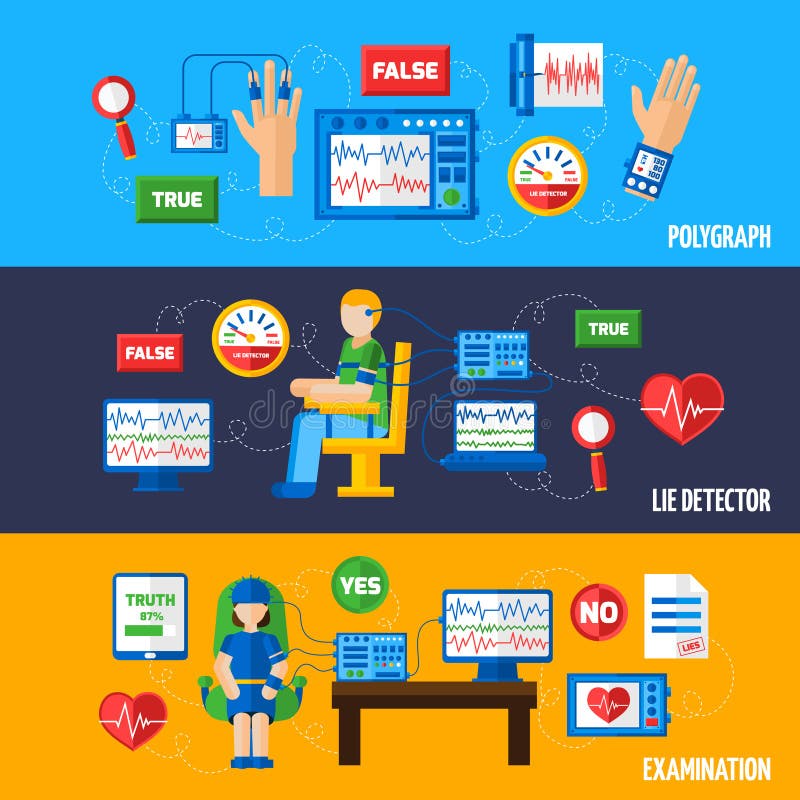 Lie Detector Banners stock vector. Illustration of quality - 209925518