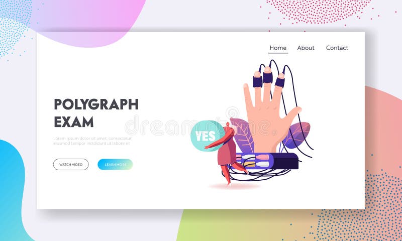 Polygraph, Lie Detector Examination Landing Page Template. Tiny Female ... Polygraph, Lie Detector Examination Landing Page Template. Tiny Female ...