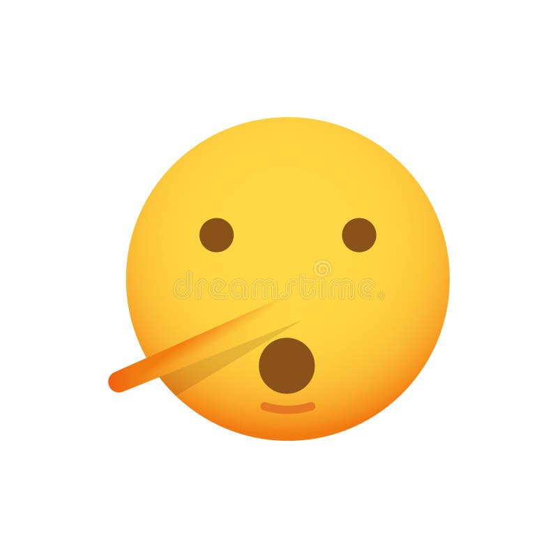 Lie Emoticon Concept. Vector Emoji Smiley Icon with Big Nose Stock ...