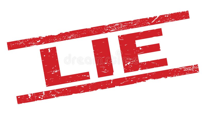 LIE Text on Red Rectangle Stamp Sign Stock Illustration - Illustration ...
