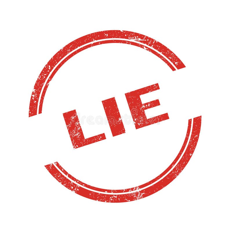 LIE Text Written on Red Grungy Round Stamp Stock Illustration ...