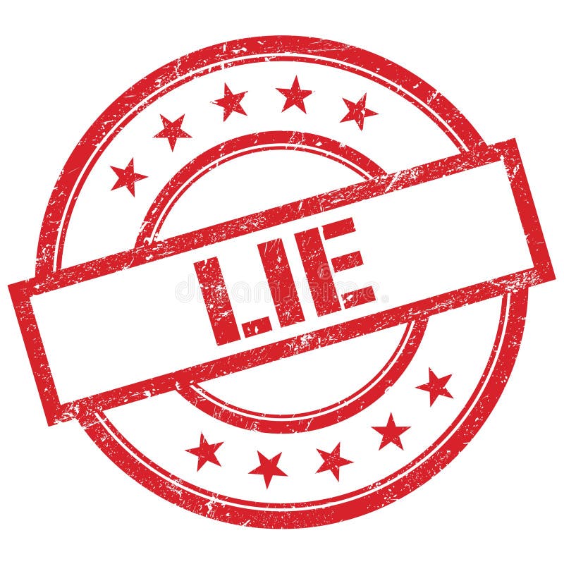 LIE Text Written on Red Vintage Stamp Stock Illustration - Illustration ...