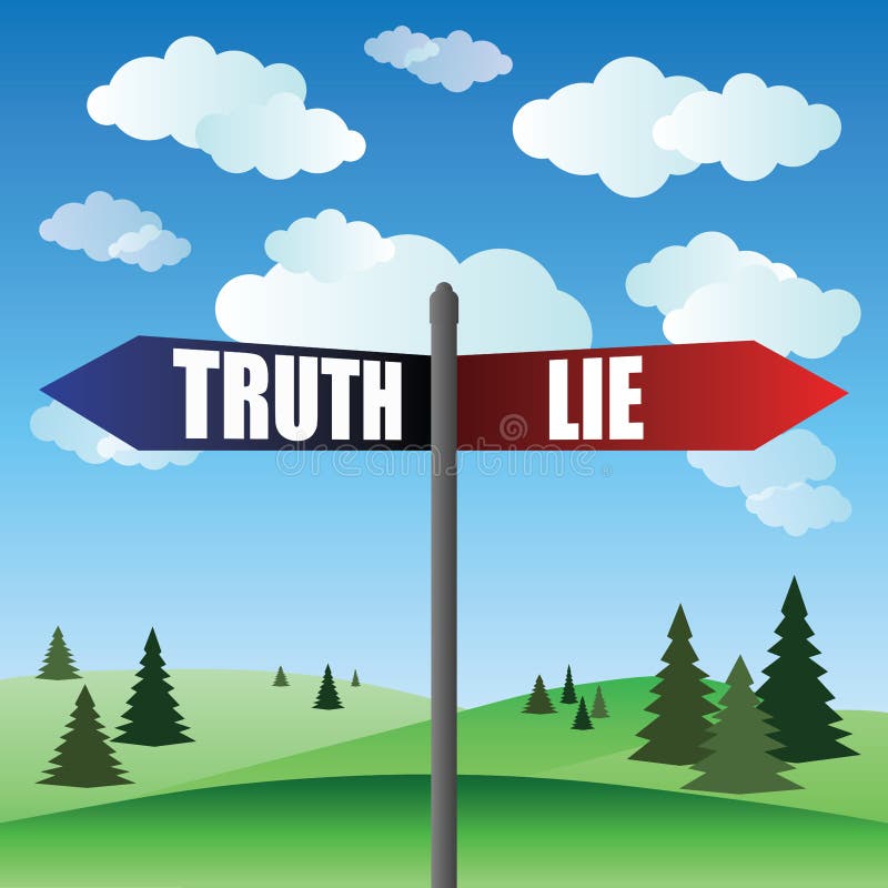 Lie and True Sign Vector Illustration Stock Vector - Illustration of ...