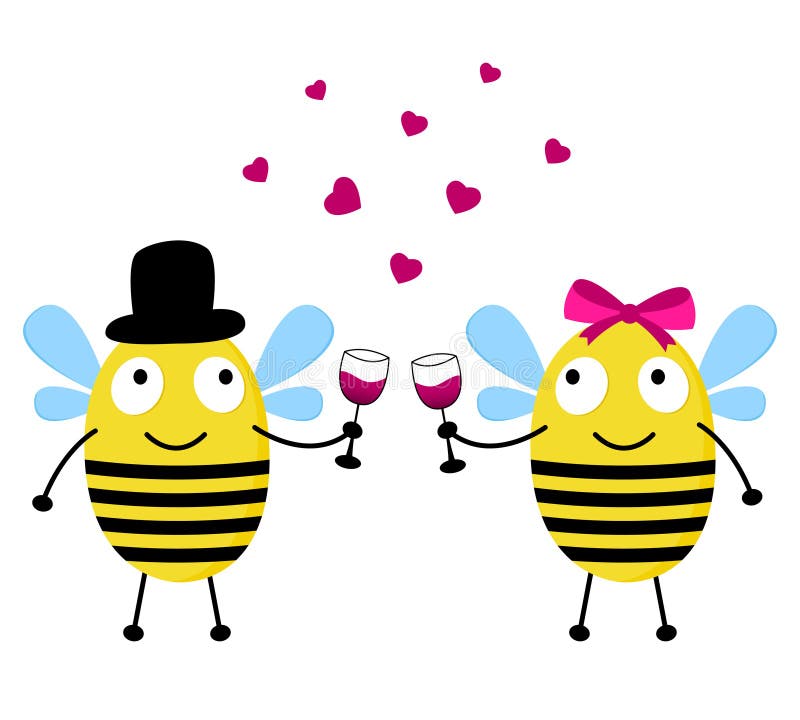 Liebe Zwischen Biene Und Blume Stock Abbildung - Illustration von blume ...