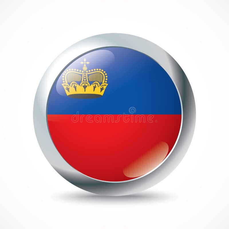 Liechtenstein flag button stock vector. Illustration of design - 125166141