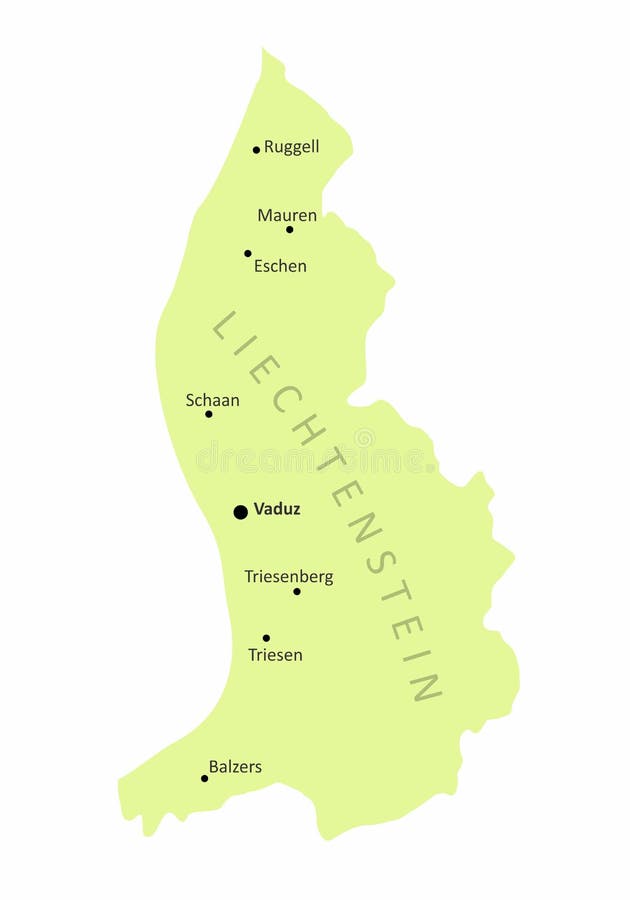 Liechtenstein isolated map stock illustration. Illustration of labels ...