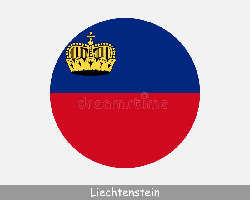 Liechtenstein Round Circle Flag. Liechtensteiner Circular Button Banner ...