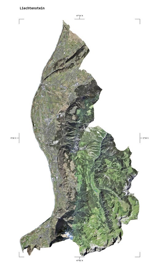 Liechtenstein Shape on White. Low-res Satellite Stock Illustration ...