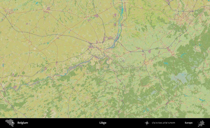 Liege, Belgium. Topographic Humanitarian Stock Illustration ...