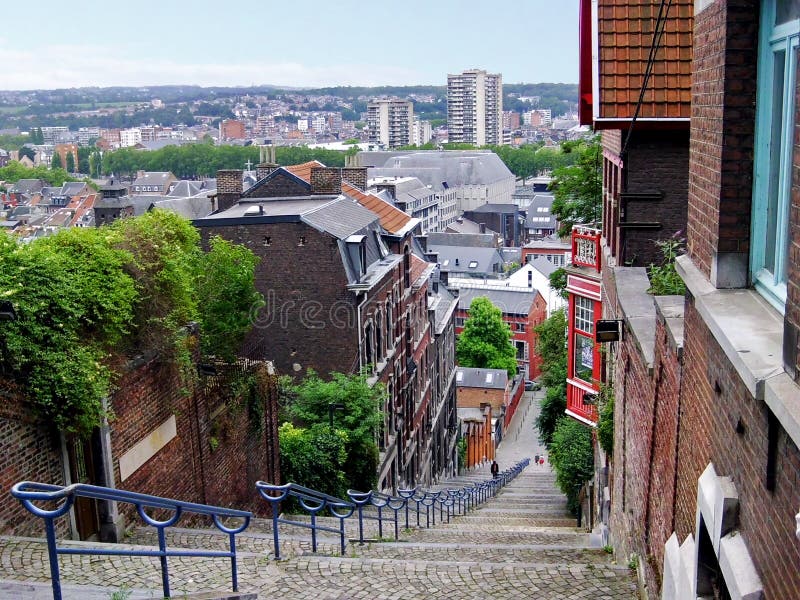 Liege Stairs - Montagne De Bueren, Belgium Stock Image - Image of ...