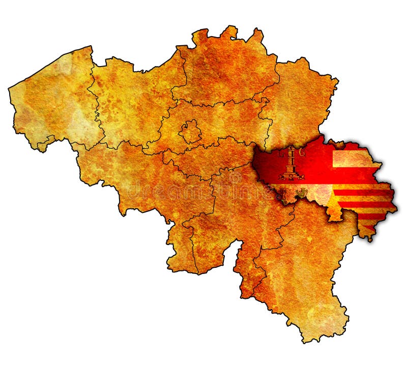 Liege on map of belgium stock illustration. Illustration of symbol ...
