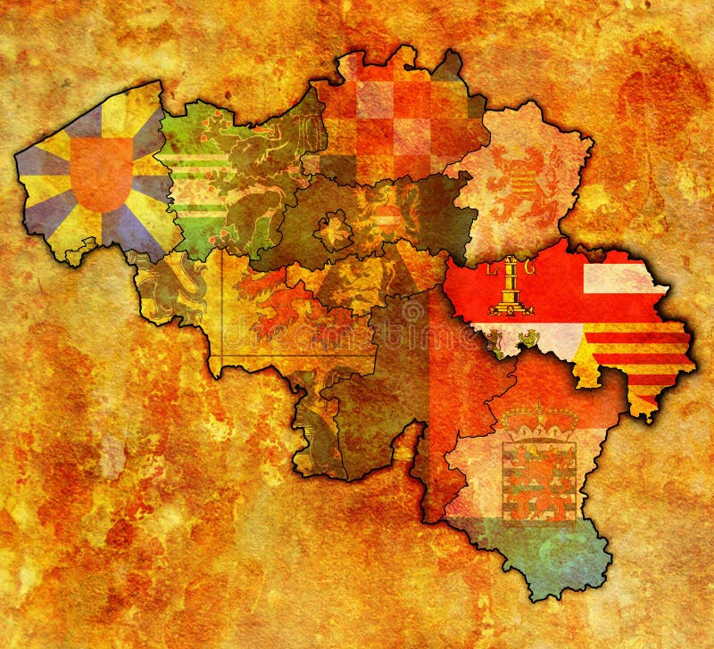 Liege on map of belgium stock illustration. Illustration of europe ...