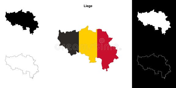Liege outline map stock vector. Illustration of design - 334657261