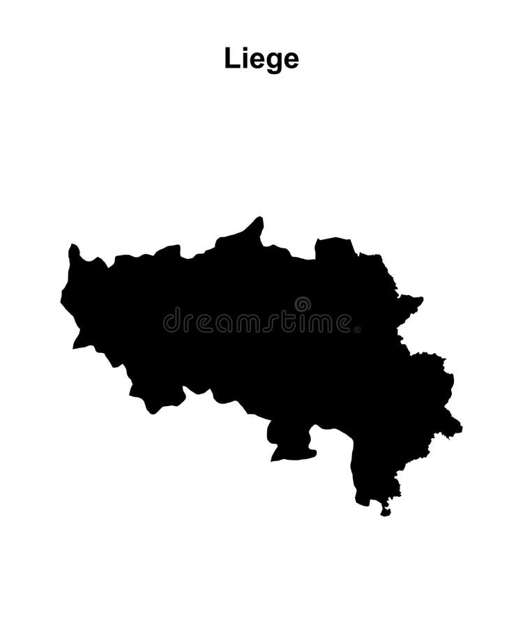 Liege outline map stock vector. Illustration of silhouette - 360328038