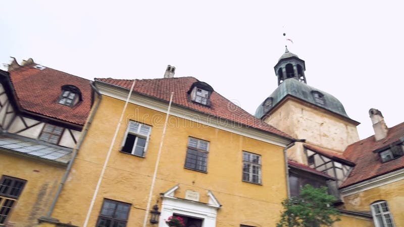 Ancient Medieval Castle Exterior in Rotating Shot. Stock Footage ...