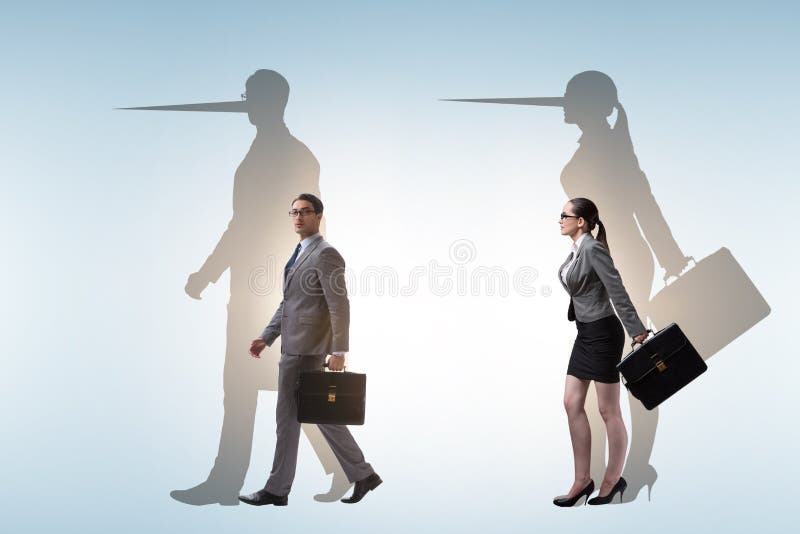 Lier Concept with Business People and Nose Stock Photo - Image of ...