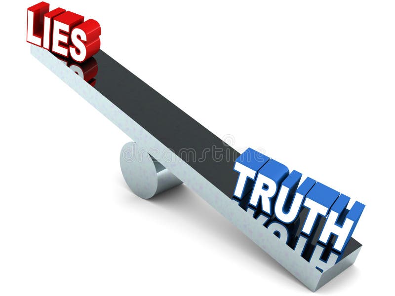 Truth over lies and rumors stock illustration. Illustration of reality ...