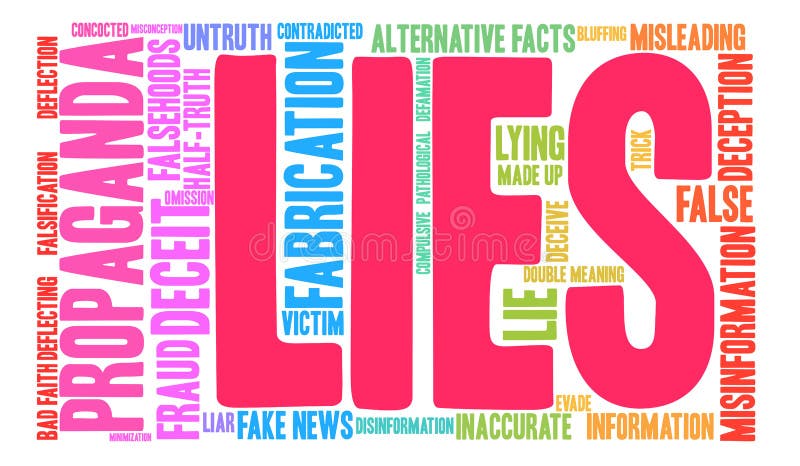 Lies Word Cloud stock vector. Illustration of fake, false - 98387813