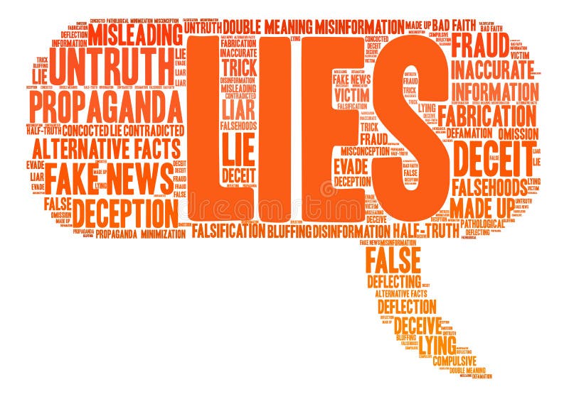 Lies Word Cloud stock vector. Illustration of falsification - 99379444