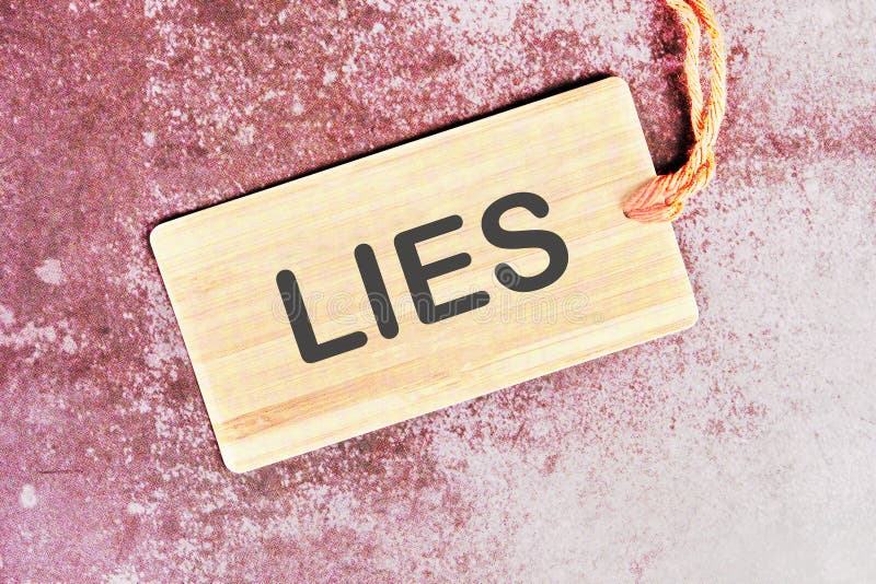 Lies Word Written on a Card with a Rope on an Abstract Background Stock ...