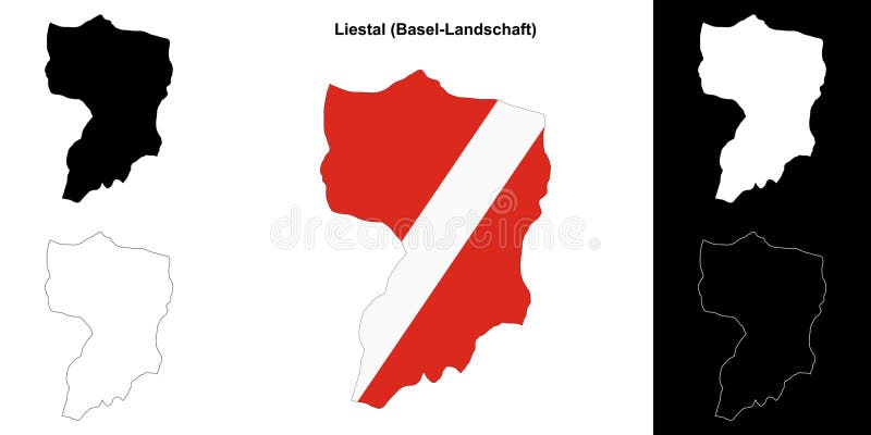 Liestal outline map stock vector. Illustration of contour - 335025159