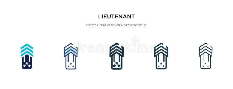 Lieutenant Icon in Different Style Vector Illustration. Two Colored and ...