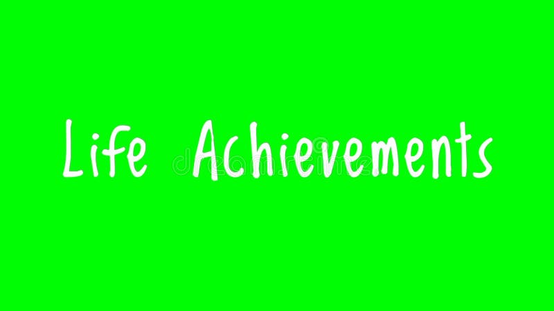 Life Achievements Text Green Screen Animated Video Stock Video - Video ...