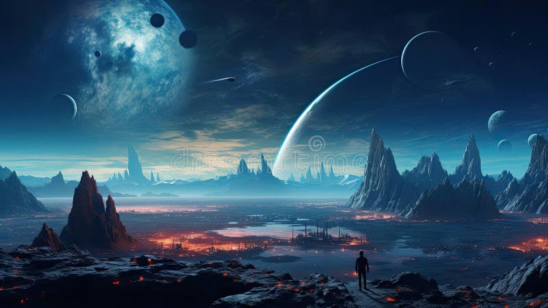 Life on Another Planet stock illustration. Illustration of fantasy ...