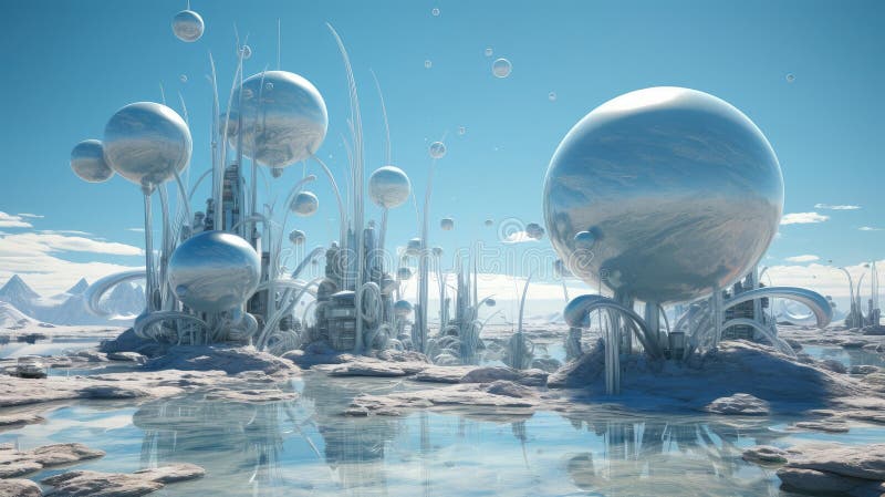 Life on Another Planet stock illustration. Illustration of human ...