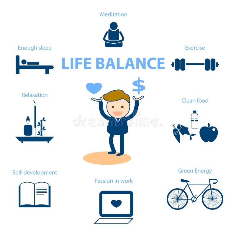 Vector Stick Man Work Life Balance Stock Vector - Illustration of ...