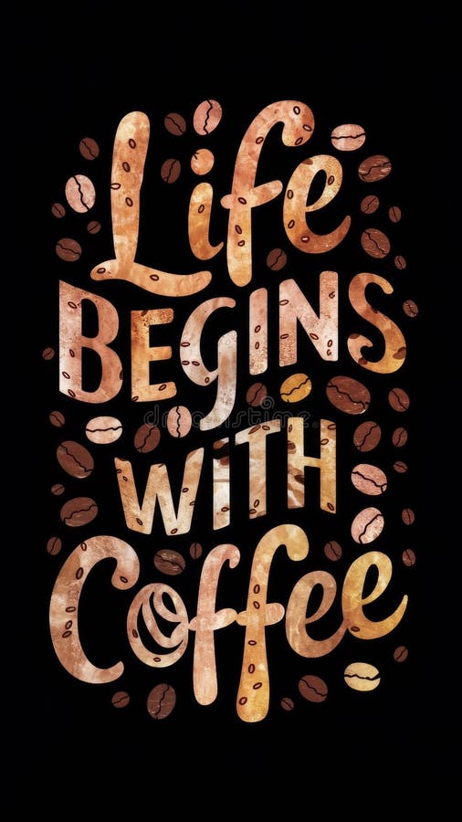Life Begins with Coffee stock photo. Image of vintage - 319051396