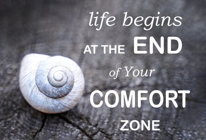 Life Begins at the End of Your Comfort Zone. White Shell Stock Photo ...