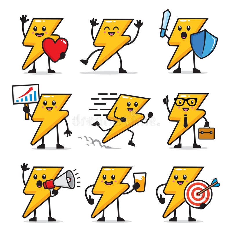 Lightning Bolt Mascot Stock Illustrations – 397 Lightning Bolt Mascot ...