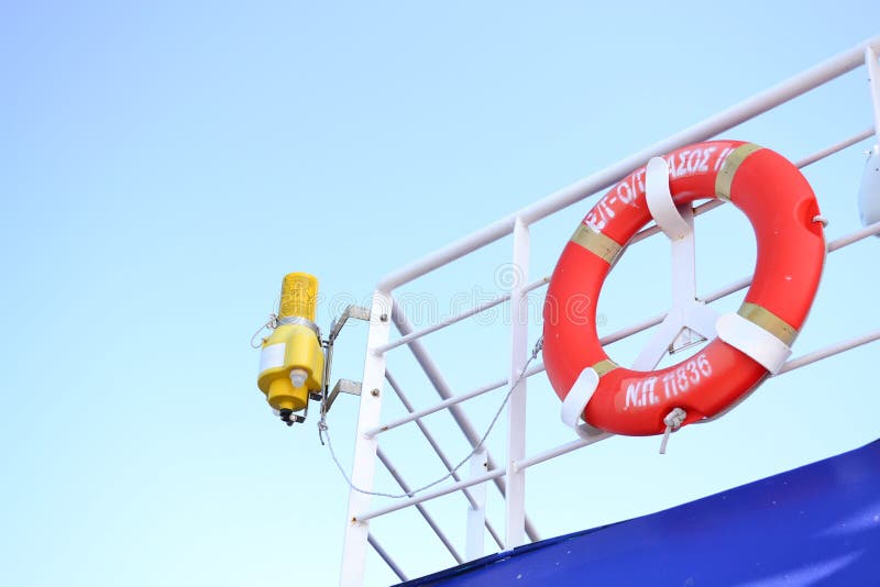 Life buoy on boat stock image. Image of buoy, safety - 42102831