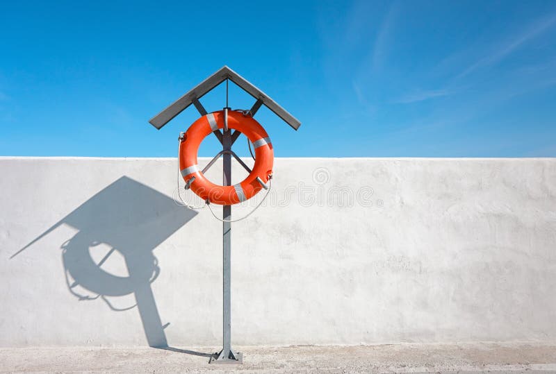 Life buoy for safety stock image. Image of minimal, protect - 14070649