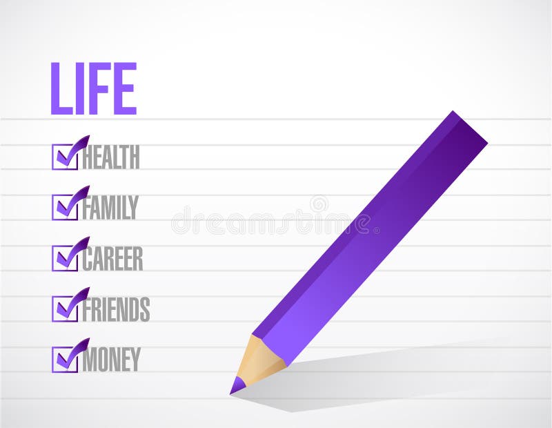 Life Check Mark List Illustration Design Stock Illustration ...