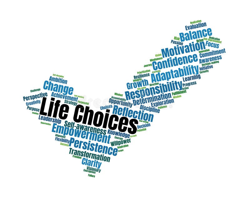 Life Choices Word Cloud stock illustration. Illustration of knowledge ...