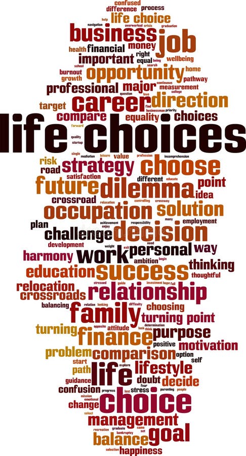 Life choices word cloud stock vector. Illustration of mistake - 276295721