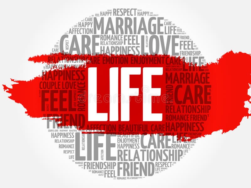 LIFE circle word cloud stock illustration. Illustration of money ...