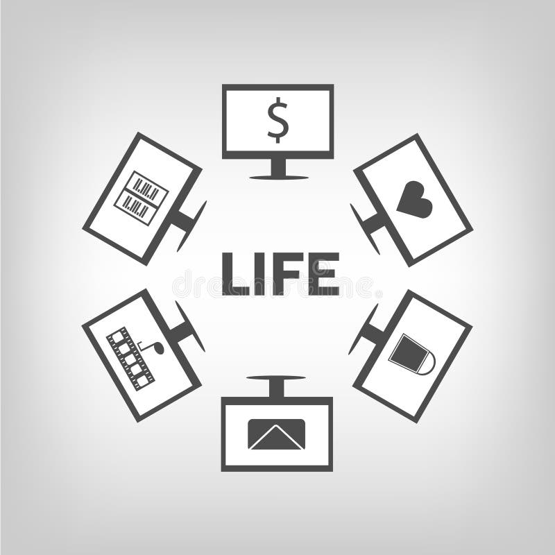 Life with computer stock vector. Illustration of modern - 41022705