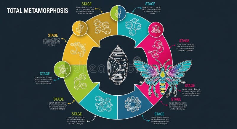 Life Cycle of a Butterfly with Total Metamorphosis Stages Explained in ...