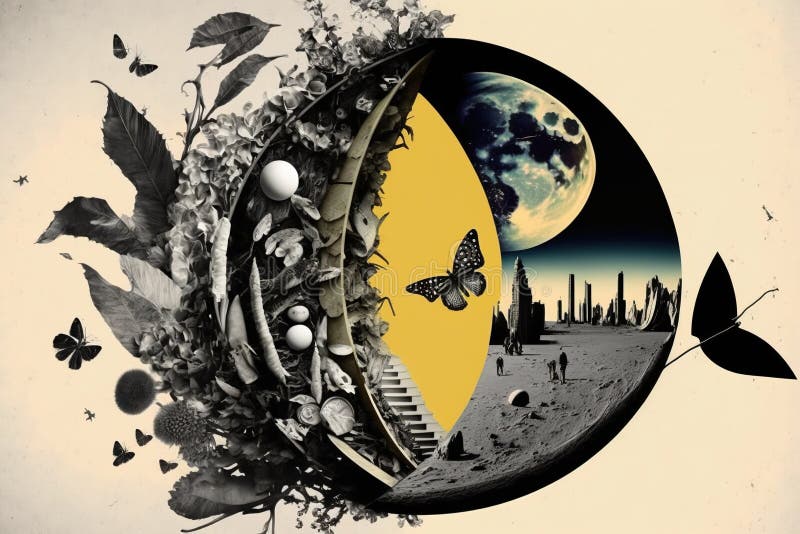 Life Cycle Collage, , Created with Generative AI Technology Stock ...